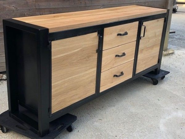 Rack industrial estilo vintage con ruedas integradas - Rodelarte